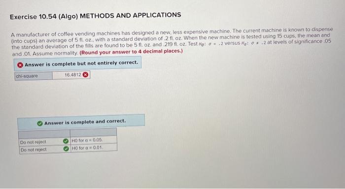 Solved Exercise 10.54 (Algo) METHODS AND APPLICATIONS A | Chegg.com