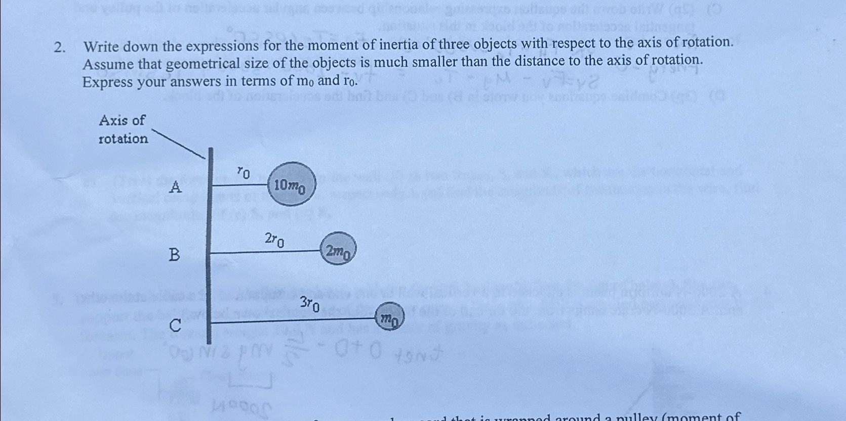Solved Write down the expressions for the moment of inertia | Chegg.com