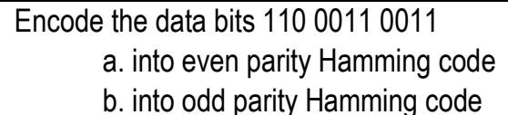 Solved Encode the data bits 110 0011 0011 a. into even | Chegg.com