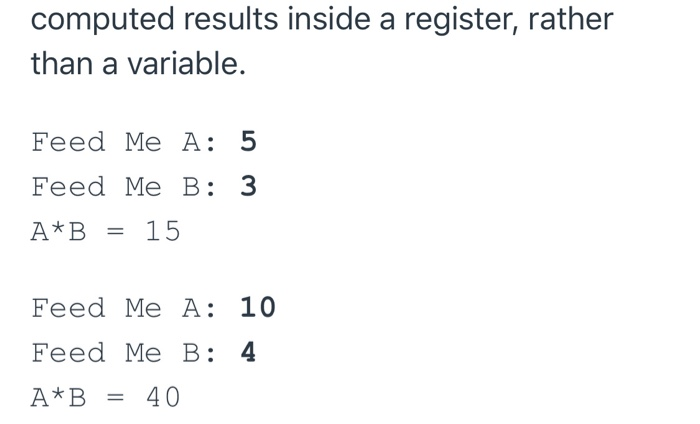 PROGRAM 8: Recursive Multiply Function Write an HLA | Chegg.com