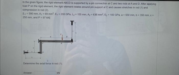 Solved In the given figure, the rigid element ABCD is | Chegg.com