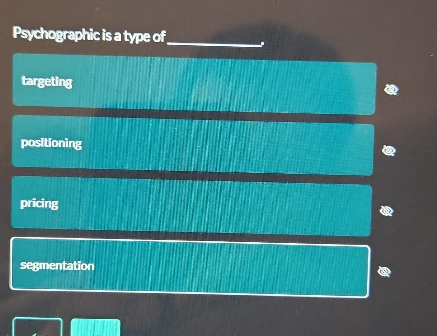 Solved Psychographicis a type of targeting positioning | Chegg.com