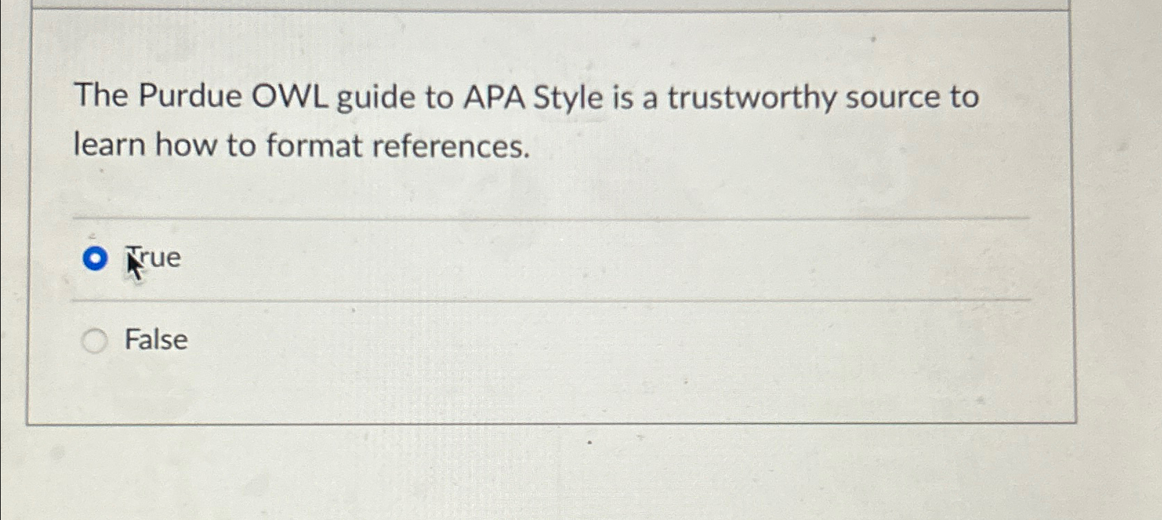 Solved The Purdue OWL guide to APA Style is a trustworthy | Chegg.com