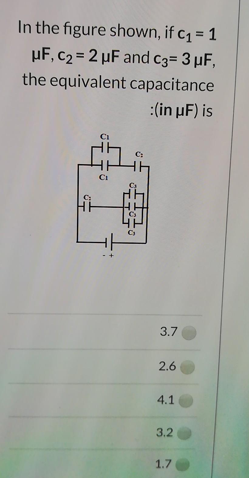 Solved In the figure shown, if C1 = 1 UF, C2 = 2 pF and C3= | Chegg.com