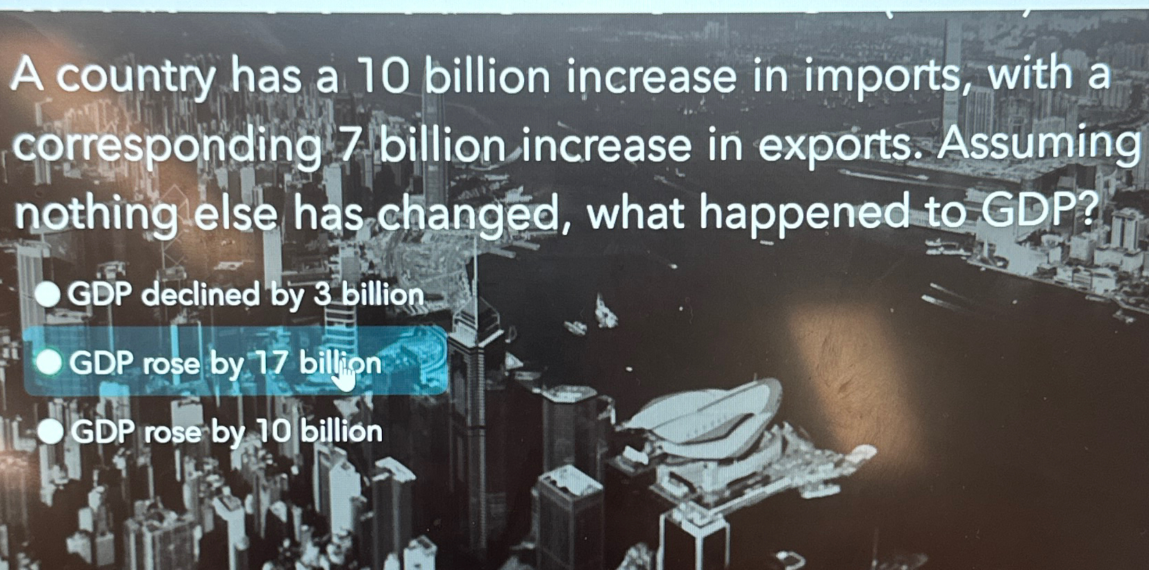 Solved A country has a 10 ﻿billion increase in imports, with | Chegg.com