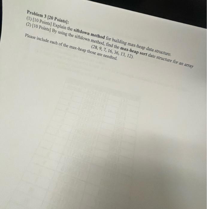 Solved Problem 3 [20 Points]: (1) [10 Points] Explain the | Chegg.com
