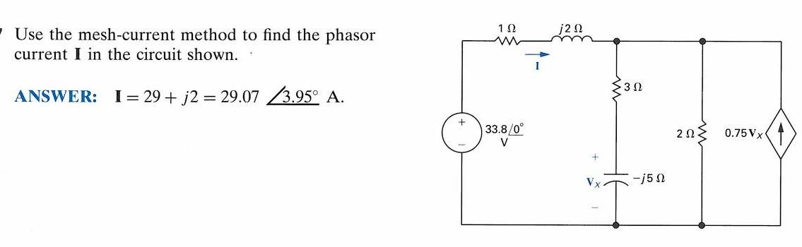 Solved Use the mesh-current method to find the phasor | Chegg.com
