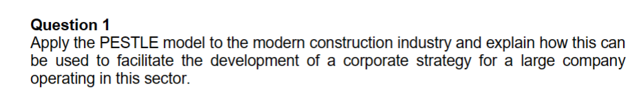 Solved Question 1Apply the PESTLE model to the modern | Chegg.com
