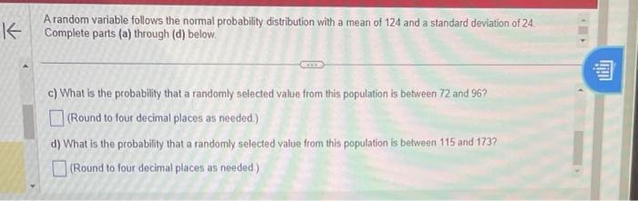 Solved A random variable follows the normal probability | Chegg.com