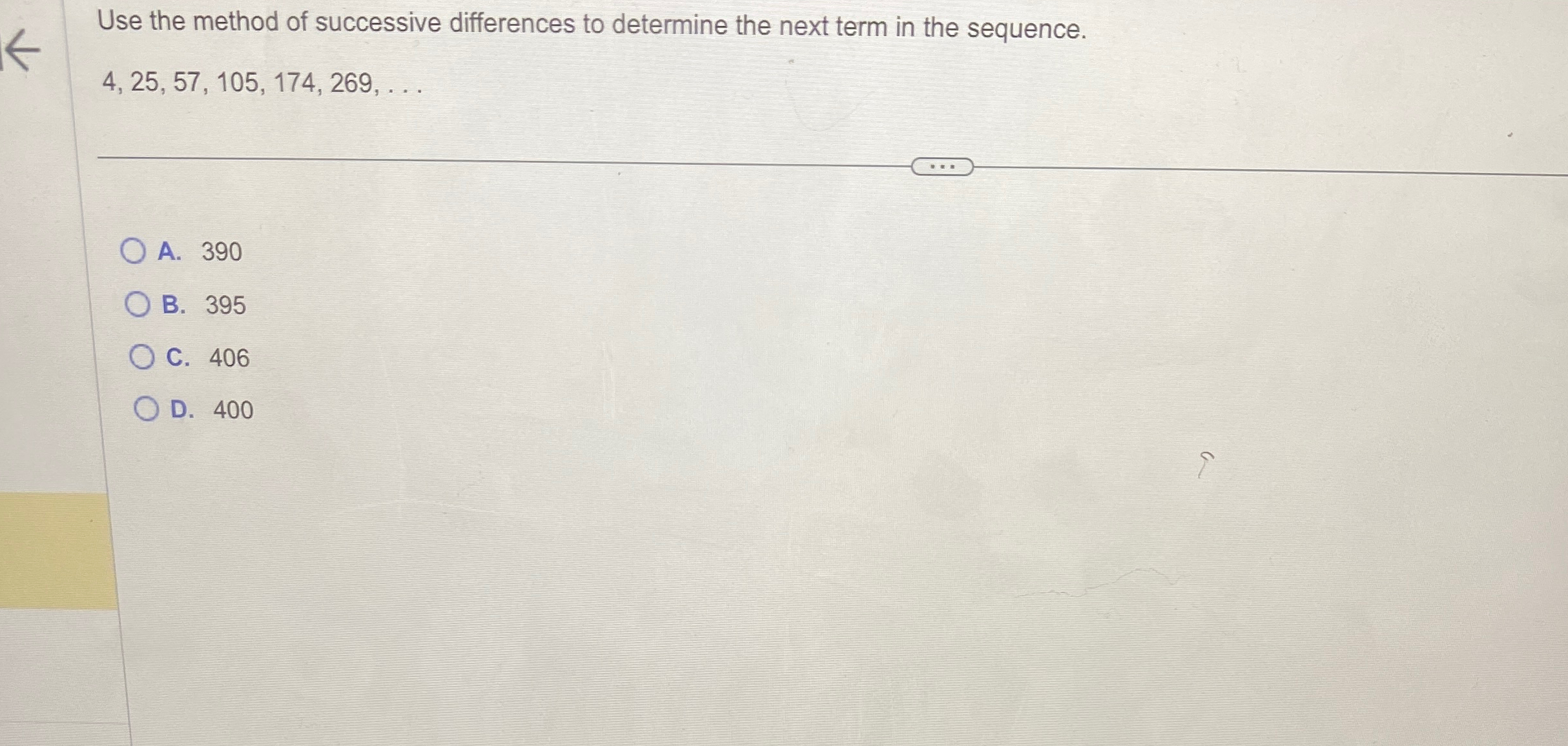 Solved Use the method of successive differences to determine | Chegg.com
