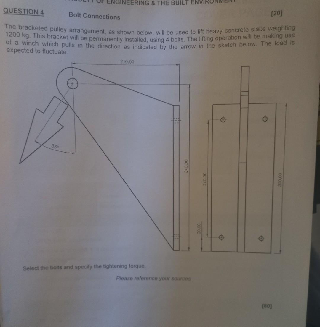 Solved The bracketed pulley arrangement, as shown below, | Chegg.com
