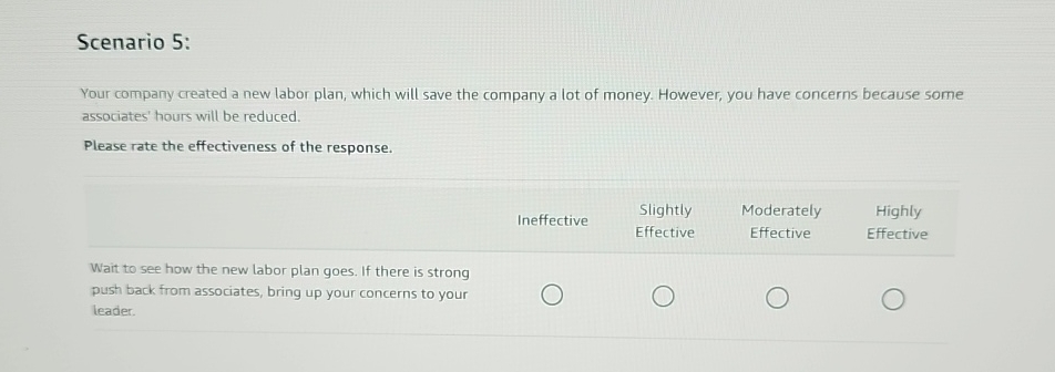 Solved Scenario 5:Your company created a new labor plan, | Chegg.com