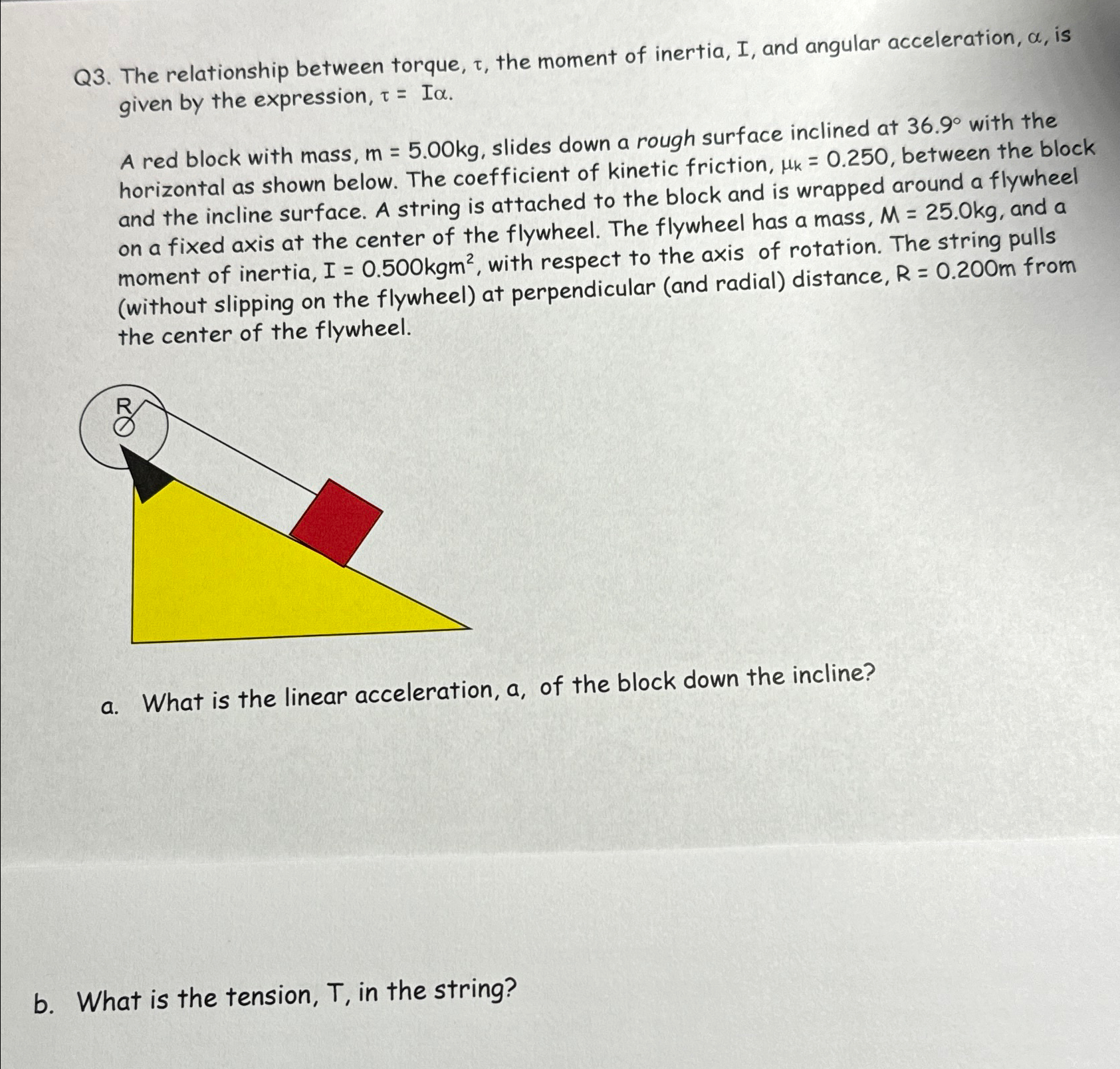 Solved Q3. ﻿The relationship between torque, τ, ﻿the moment | Chegg.com