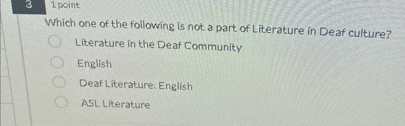 Solved 3 1pointWhich one of the following is not a part of | Chegg.com