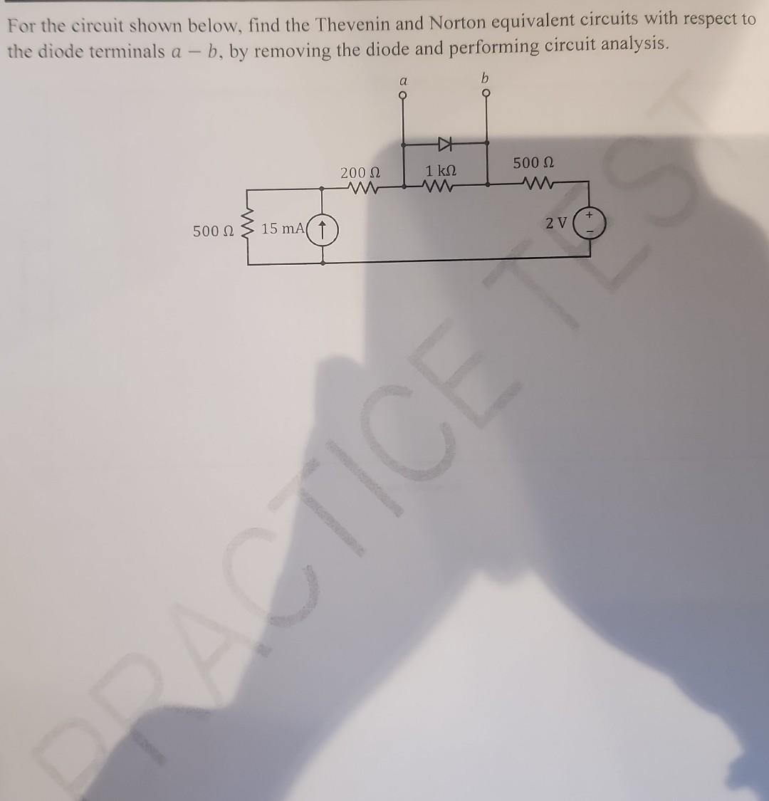 Solved For the circuit shown below, find the Thevenin and | Chegg.com
