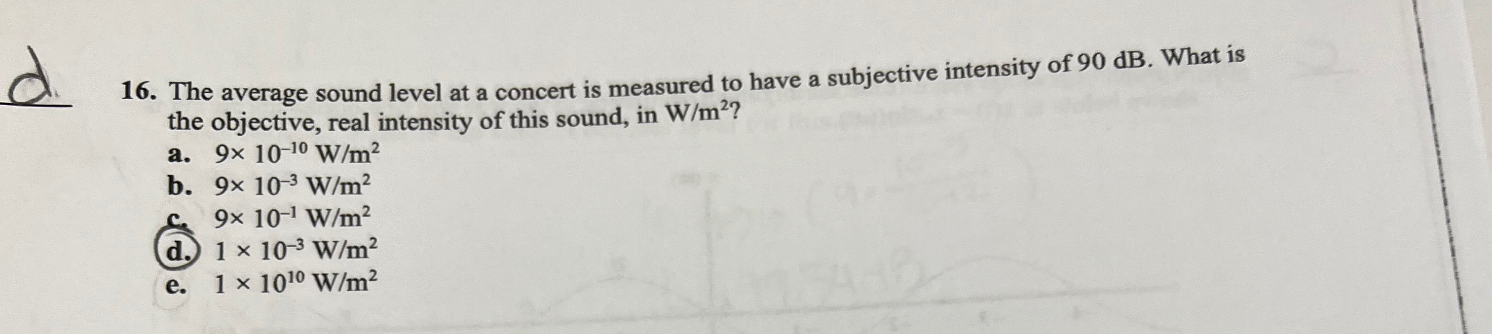 Solved The average sound level at a concert is measured to | Chegg.com