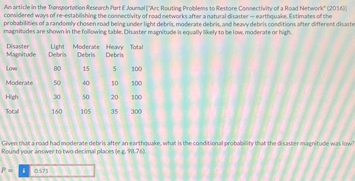 Solved An article in the Transportation Research Part E | Chegg.com