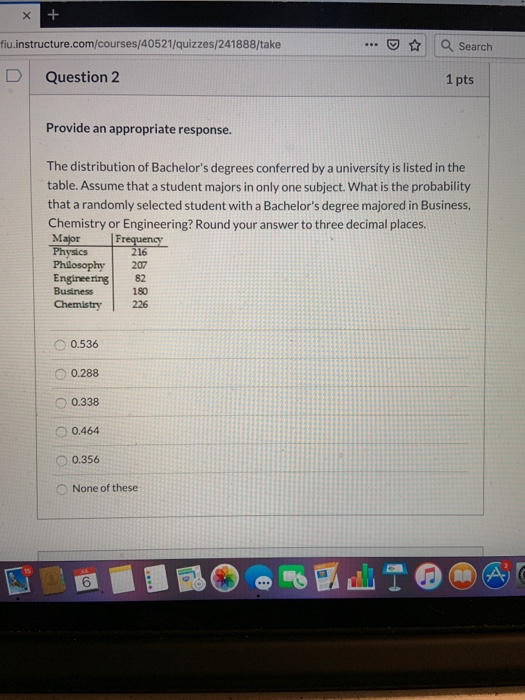 Solved fiu.instructure.com/courses/40521/quizzes/241888/take | Chegg.com