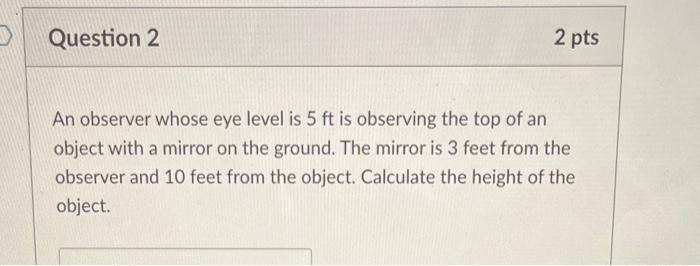 Solved An observer whose eye level is 5ft is observing the | Chegg.com