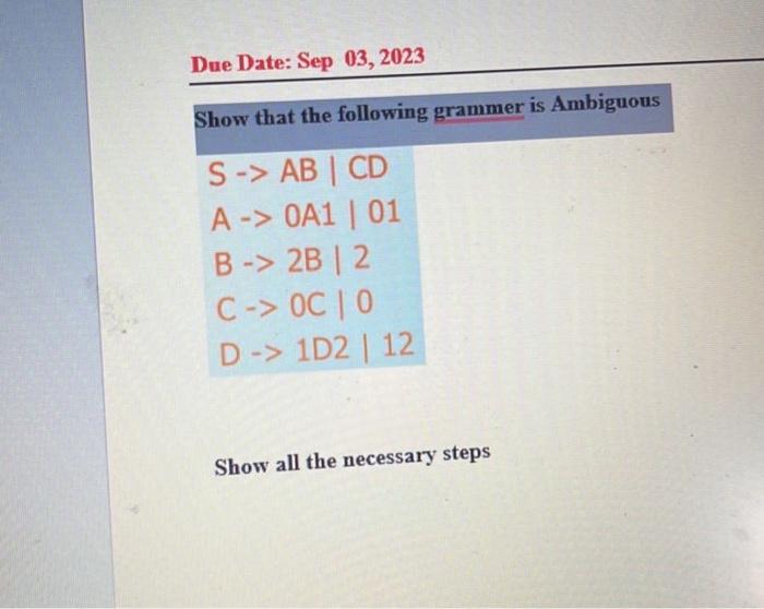 Solved Due Date: Sep 03, 2023 Show that the following | Chegg.com