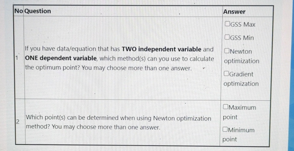 Solved No Question2if you have data/equation that has TWO | Chegg.com