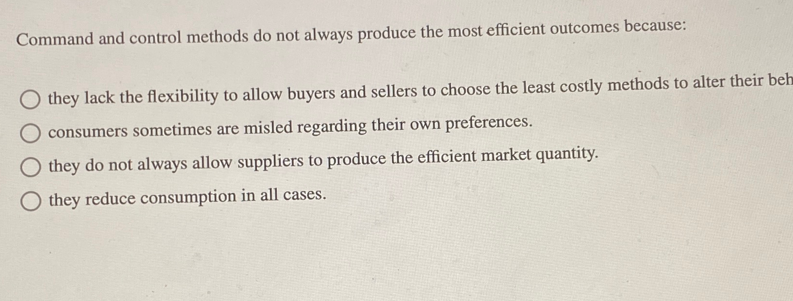 Solved Command and control methods do not always produce the | Chegg.com