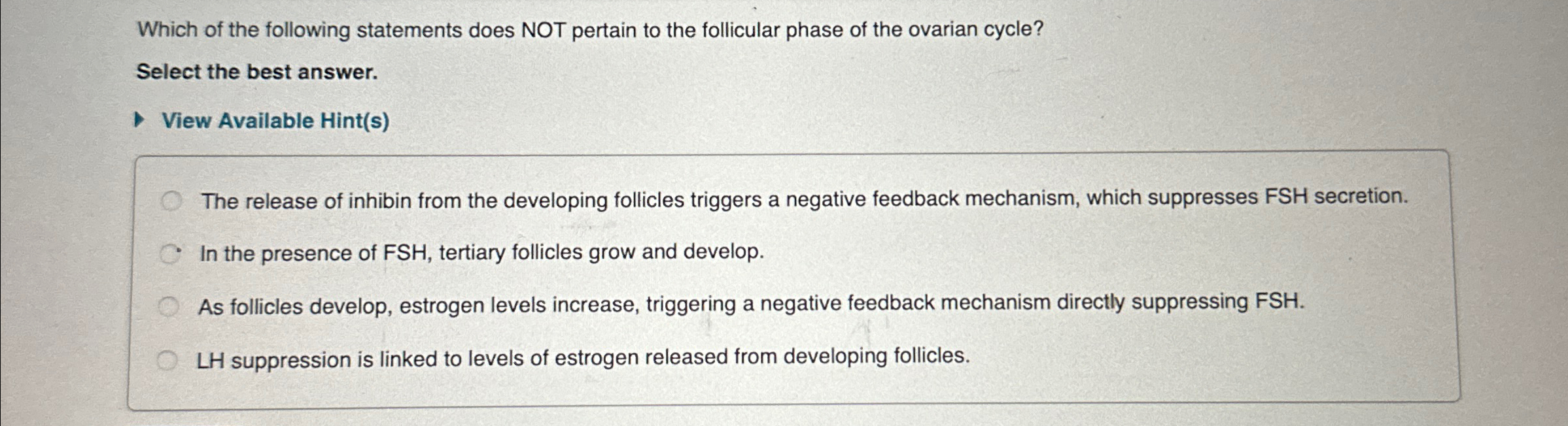 Solved Which of the following statements does NOT pertain to | Chegg.com