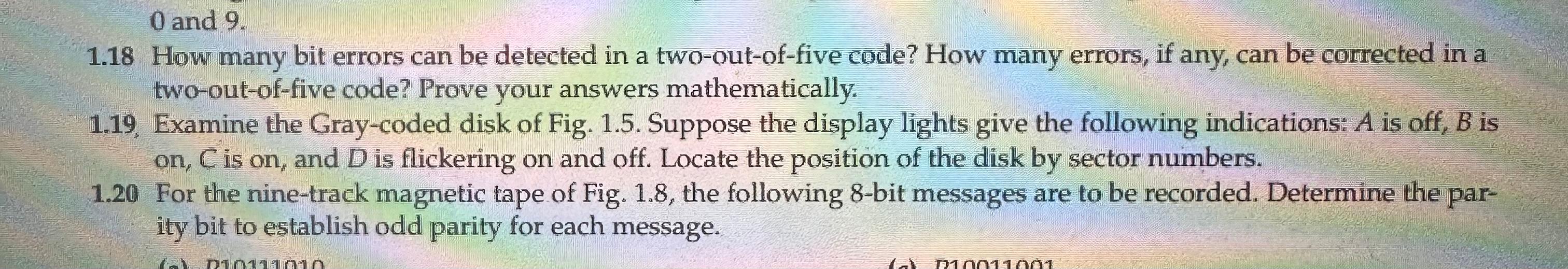 Solved 1.18 ﻿How many bit errors can be detected in a | Chegg.com