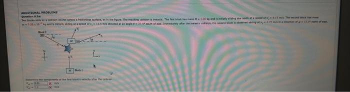 Solved Two blocks slide on a collision course across a | Chegg.com