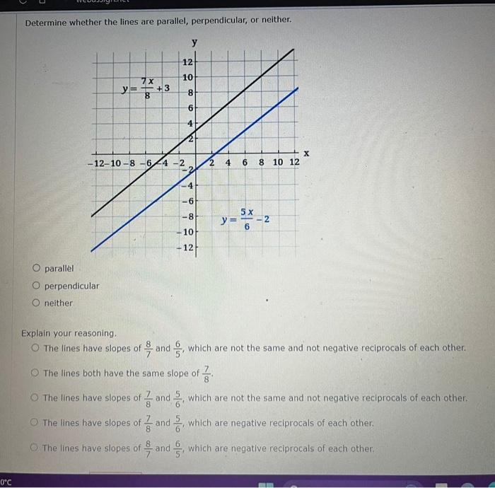 Solved Determine whether the lines are parallel, | Chegg.com