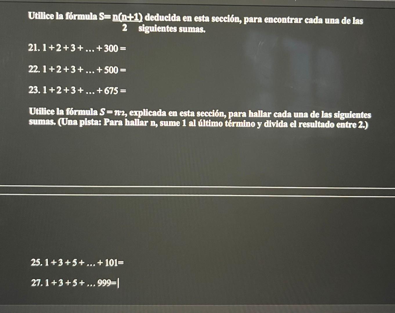 Solved Use The Formula S N N 1 Derived In This