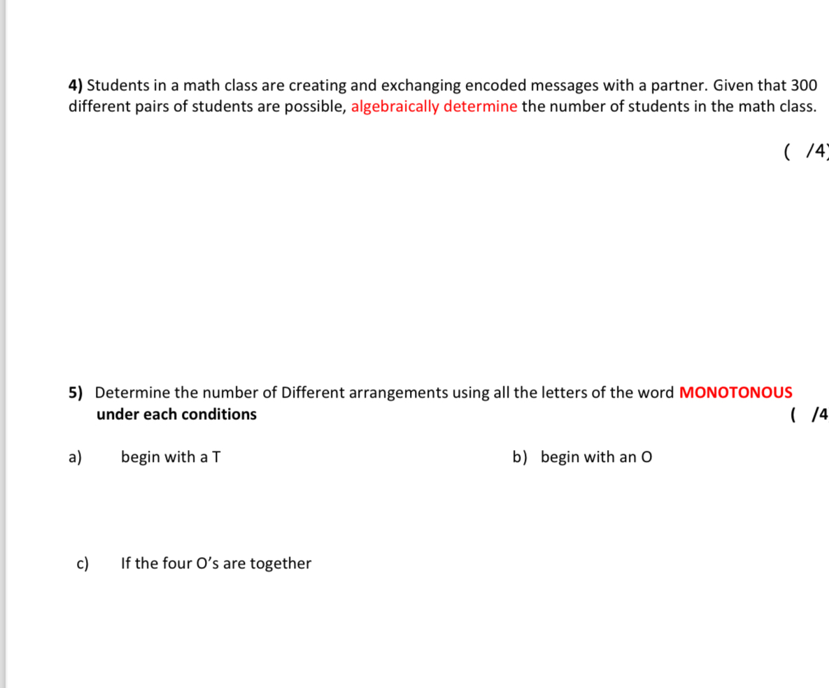 Solved Students in a math class are creating and exchanging | Chegg.com