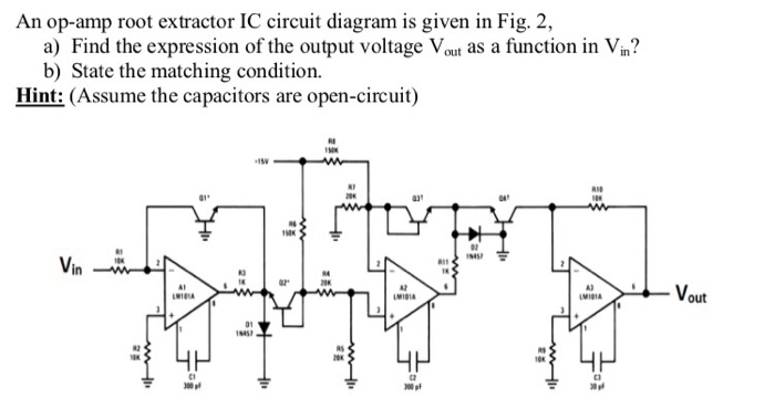 An op-amp root extractor IC circuit diagram is given | Chegg.com