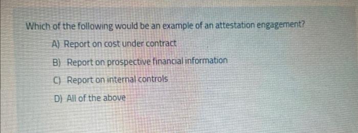 Solved Which of the following would be an example of an | Chegg.com