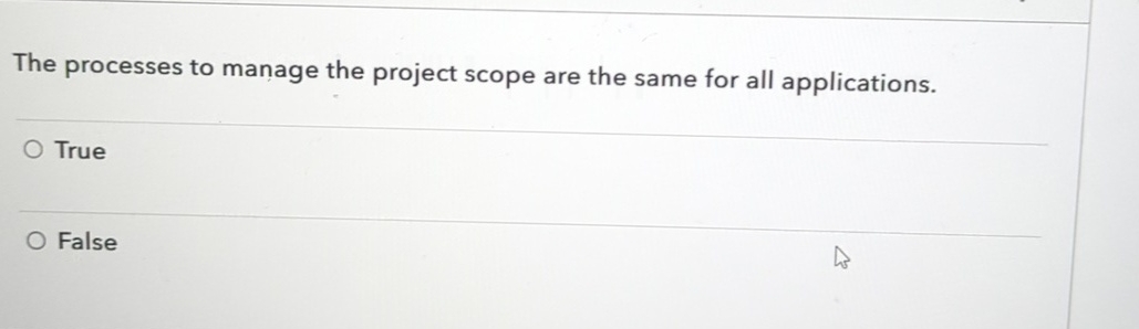 Solved The processes to manage the project scope are the | Chegg.com