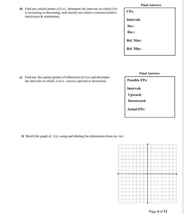 Solved Curve Sketching (using f(x),f(x)&f′(x)) PQ.\#3-Q.\#6: | Chegg.com