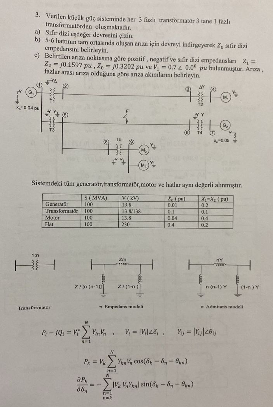 Solved 3. ﻿In the given small power system, each 3-phase | Chegg.com