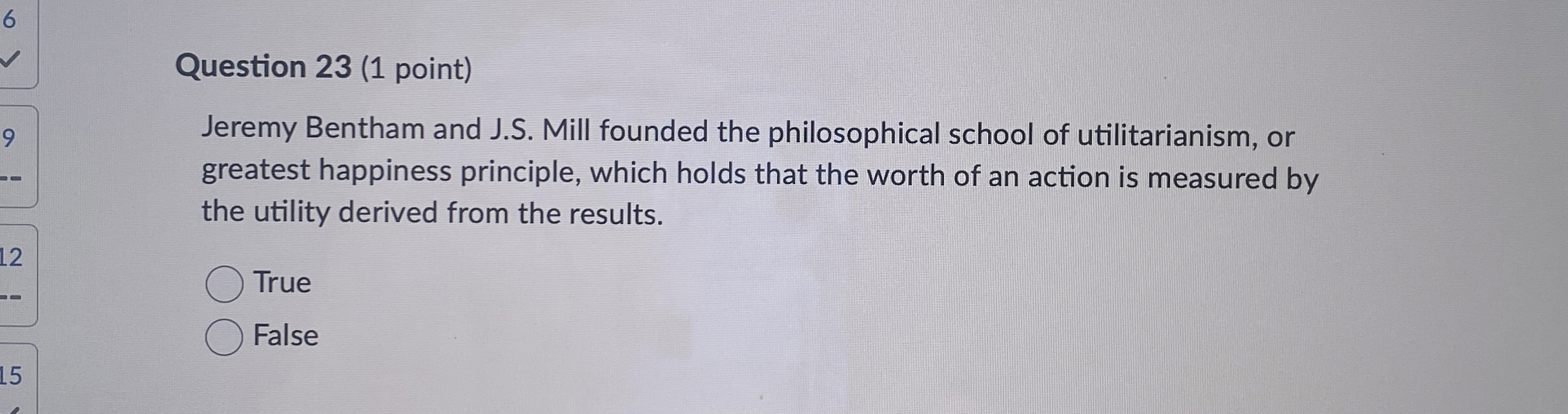 Solved Question 23 (1 ﻿point)Jeremy Bentham and J.S. ﻿Mill | Chegg.com