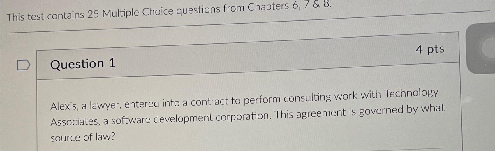 Solved This test contains 25 ﻿Multiple Choice questions from | Chegg.com