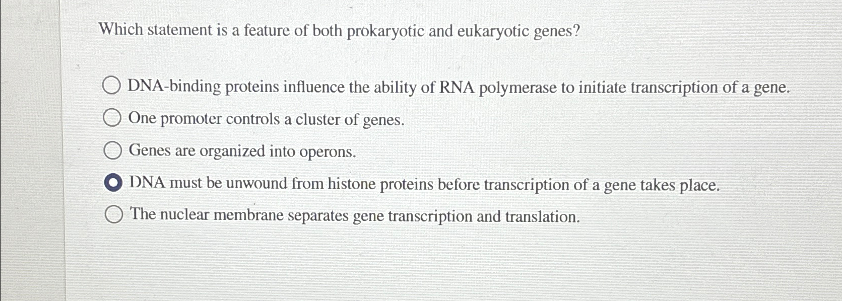 Solved Which statement is a feature of both prokaryotic and | Chegg.com