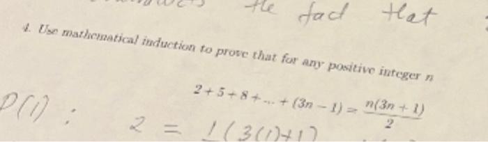 Solved use mathematical induction to prove that for any | Chegg.com