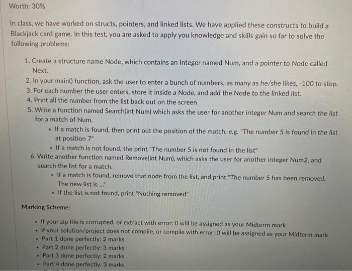 Solved class, we have worked on structs, pointers, and | Chegg.com