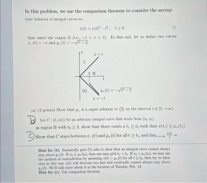 Solved In this problem, we use the comparison theorem to | Chegg.com