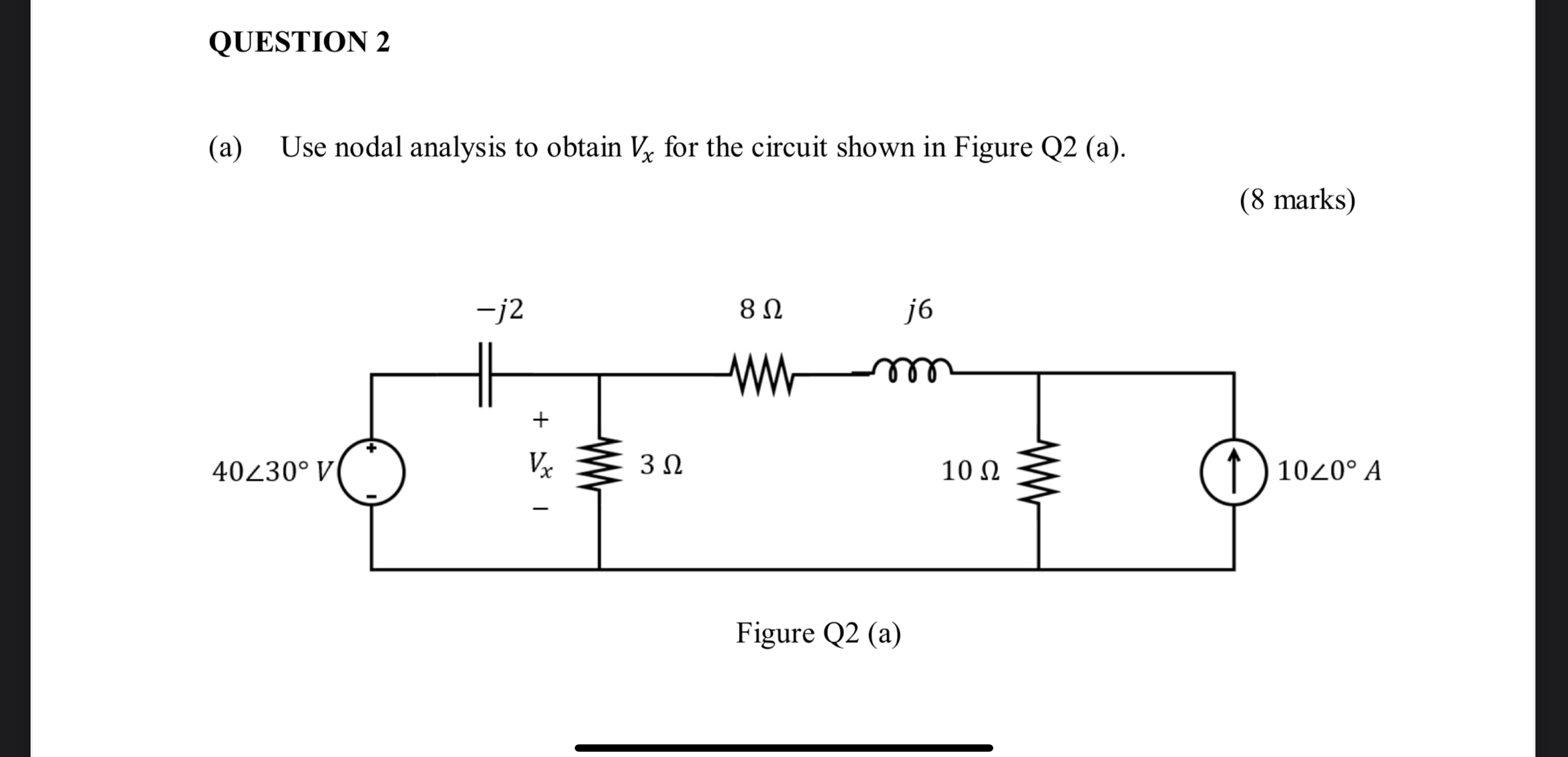 Solved QUESTION 2(a) ﻿Use nodal analysis to obtain Vx ﻿for | Chegg.com