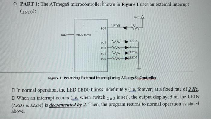 Solved • PART 1: The ATmega8 microcontroller shown in Figure | Chegg.com