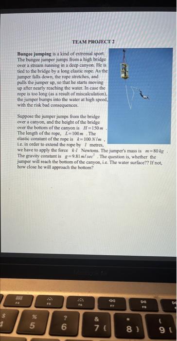 Solved TEAM PROJECT 2 Bungee jumping is a kind of extrental | Chegg.com