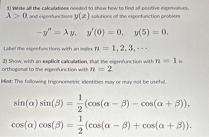 Solved 1) Write all the calculations needed to show how to | Chegg.com