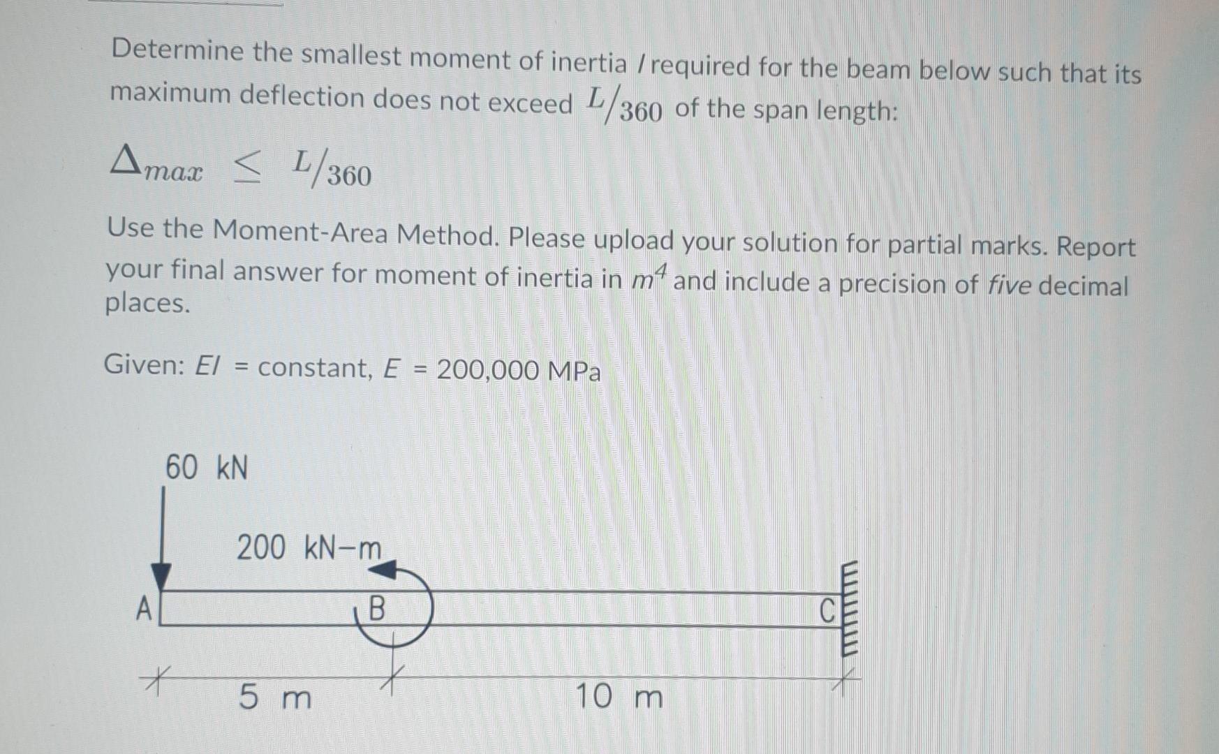 Solved Determine the smallest moment of inertia /required | Chegg.com