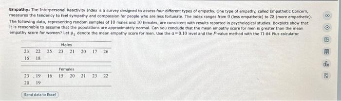 Solved Empathy: The Interpersonal Reactivity Index is a | Chegg.com