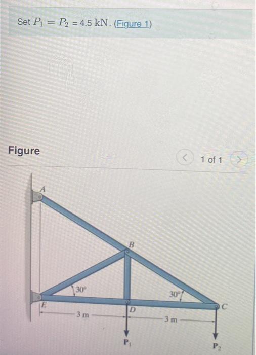 Solved Set P1=P2=4.5kN Figure | Chegg.com Solved Set P1=P2=4.5kN Figure | Chegg.com